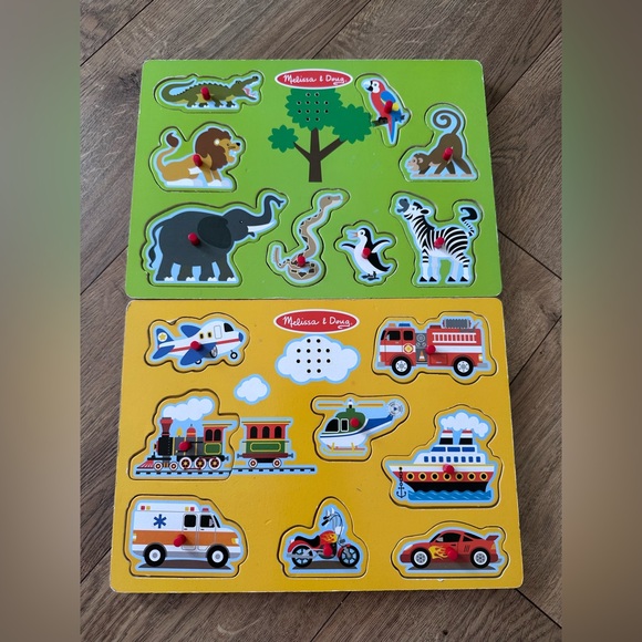 Melissa & Doug | Toys | Melissa Doug Zoo Vehicle Sound Puzzle Set ...